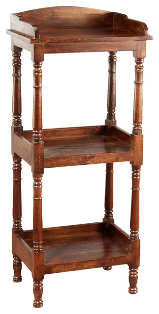 Three Tier Narrow Bookshelf - Traditional - Display And Wall Shelves ...