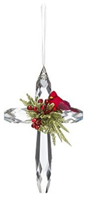 Ganz Kissing Krystal Collection Mistletoe Cardinal on Acrylic Cross, 7 ...