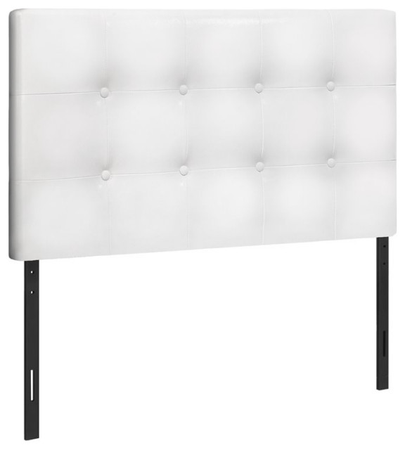 Bed Headboard Only Twin Size Bedroom Upholstered Pu Leather Look White ...