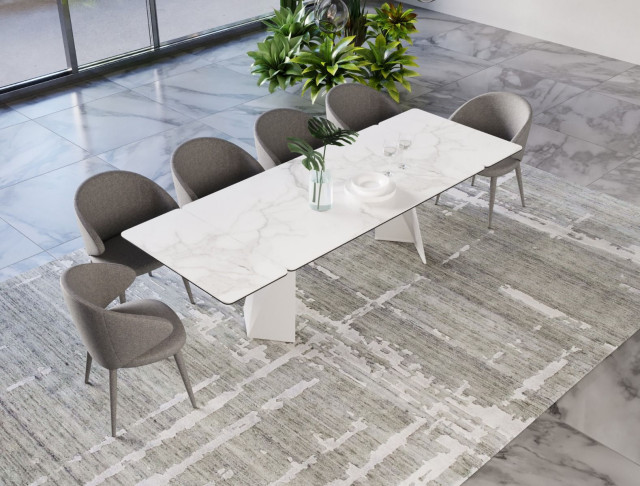 Modrest Encanto - Modern White Ceramic Dining Table - Contemporary ...