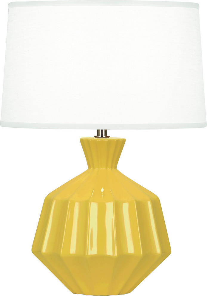 Robert Abbey Orion - One Light Table Lamp, Oyster Linen Shade ...