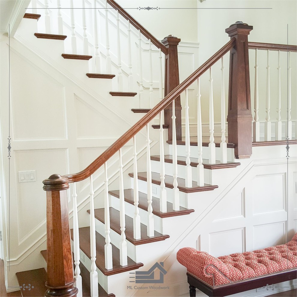 Staircase with wainscot paneling - Modern - Staircase - Boston - by ML ...
