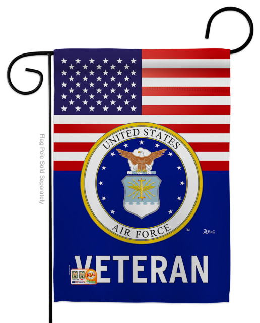 US Air Force Veteran Americana Military Garden Flag, 13" X 18.5" X 0.1 ...