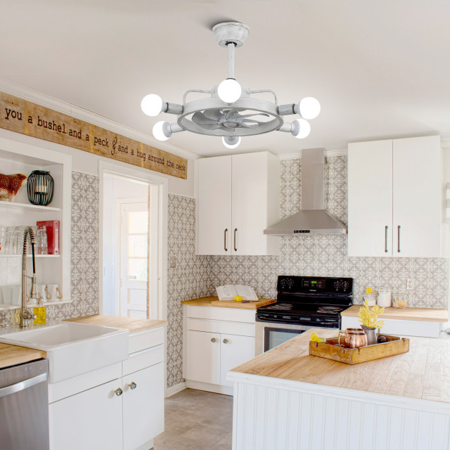 Oaks Aura 6-light Sputnik Sphere Ceiling Fan with Lights and Remote ...