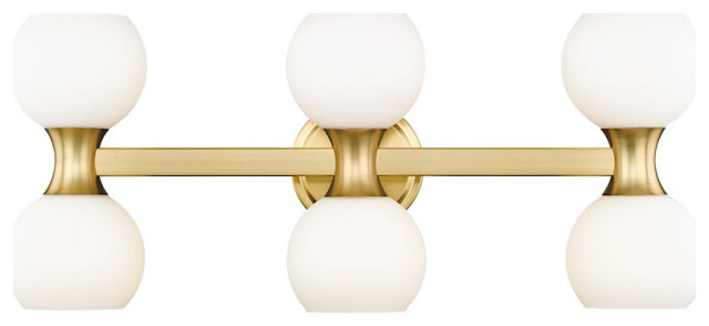 Z-Lite Artemis 6 Light Vanity, Modern Gold/Matte Opal - 494-6V-MGLD ...