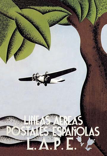 Lape - Spanish Postal Airlines, 12" x 18" - Traditional - Prints And ...