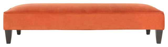 Gabby Lounging Bench Pumpkin Orange - Contemporary - Upholstered ...