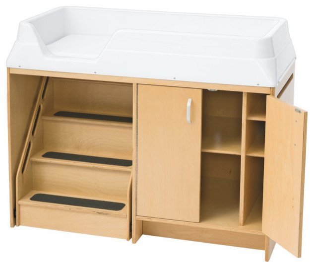 Modern Changing Table With Locking Stairs - Contemporary - Changing ...