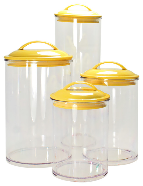 Calypso Basics 4-Piece Acrylic Canister Set - Contemporary - Food ...