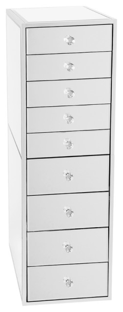 Slaystation Premium Mirrored 9-Drawers Vanity Storage Unit ...
