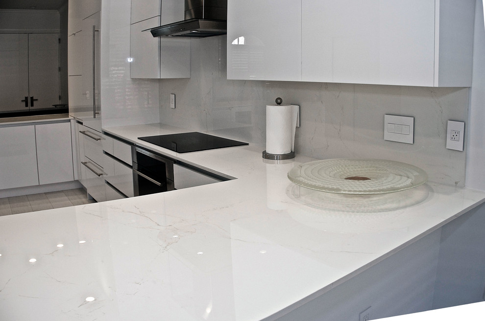 High Gloss Acrylic Kitchen featuring Dekton Countertop - Modern - Miami ...