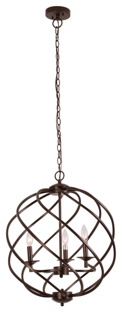 CHLOE Lighting CH6H807RB19-UP3 JERICHO Farmhouse 3 Light Oil Ceiling ...