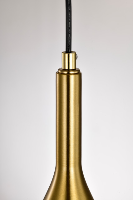 Carson 1-Light Gold Metal Cone Hanging Kitchen Pendant Light - Modern ...