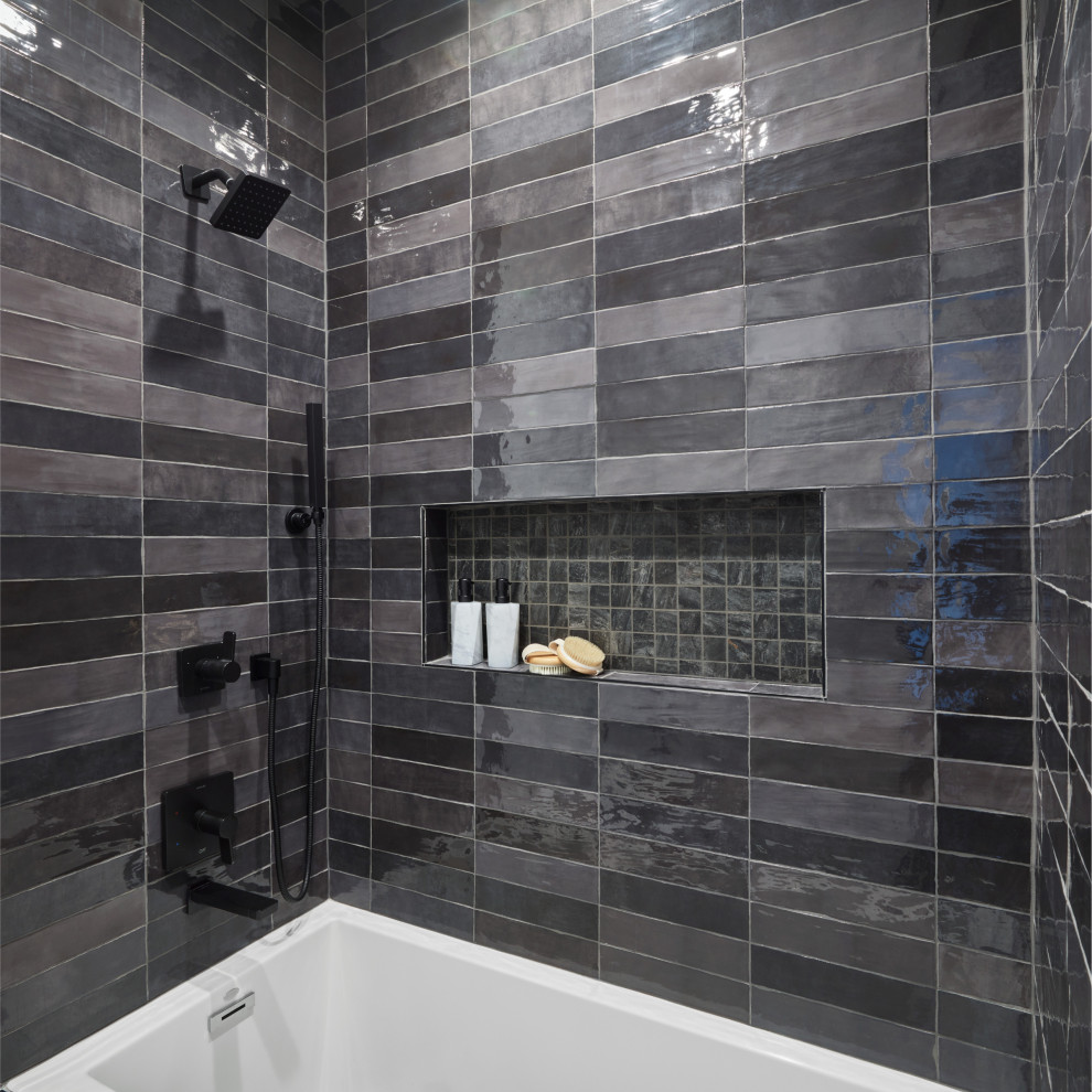 Flash Graphite Ceramic Tile Shower - Modern - Bathroom - Phoenix - by ...