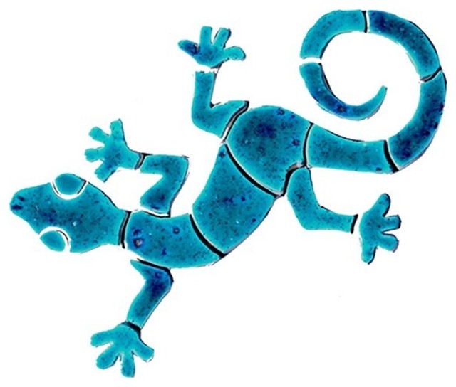 Gecko Ceramic Swimming Pool Mosaic 9 Contemporary Accent Trim And