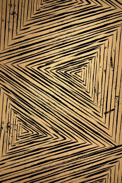 "Zig Zag Insanity II" Painting Print on Gold Metallic Canvas, 30"x45 ...