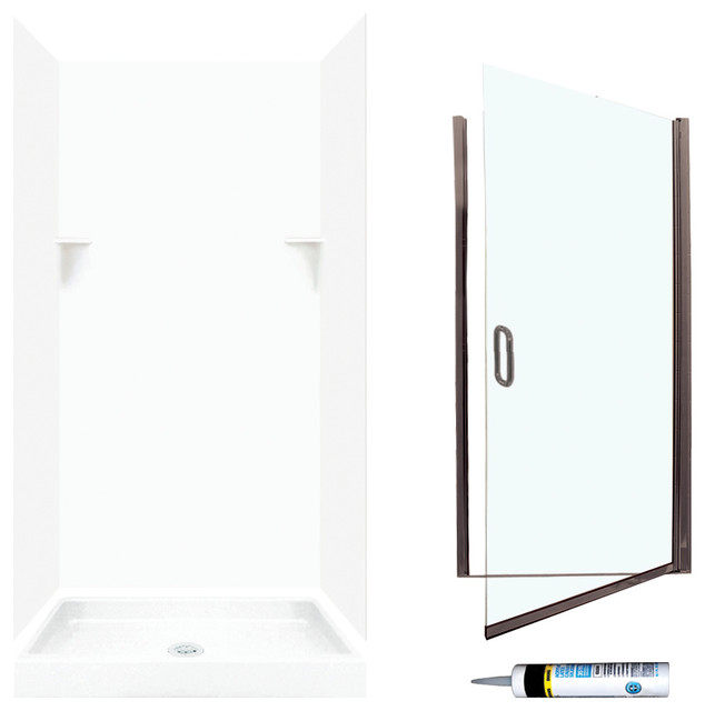 Alcove Shower Kits, White/Bisque/Tahiti Desert, 35"x36"x72", 35"x36"x72 ...