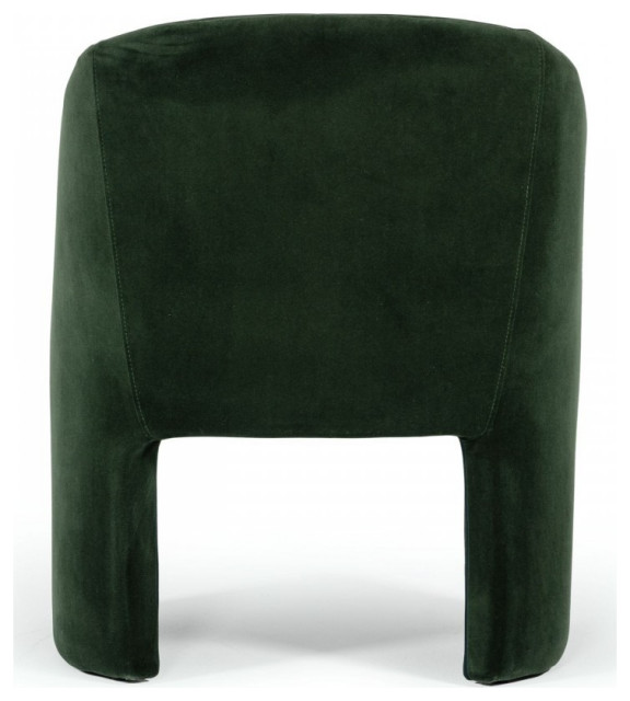 Dark Green Velvet Modern Curvilinear Dining Chair - Midcentury - Dining ...