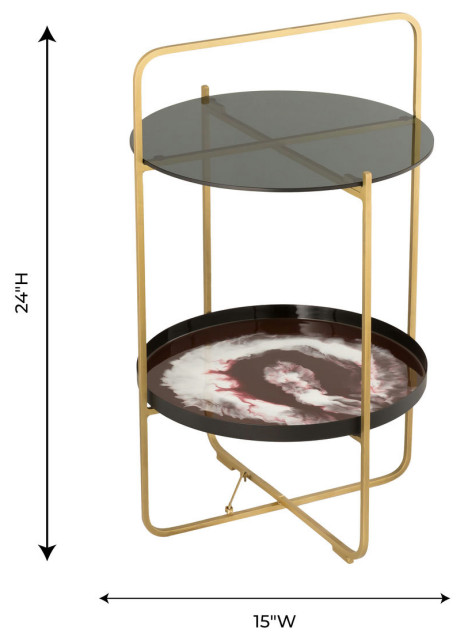 TOV Furniture Enamel Plum/White Side Table - Contemporary - Side Tables ...