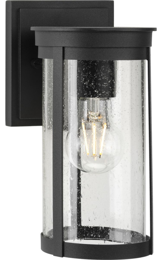 Belden Collection 1-Light Black Modern Farmhouse Outdoor Wall Lantern ...