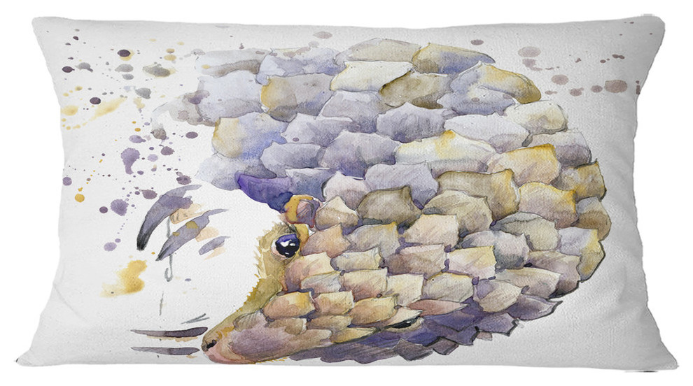 Armadillo Illustration Art Animal Throw Pillow, 12"x20 - Contemporary - Decorative Pillows - by ...