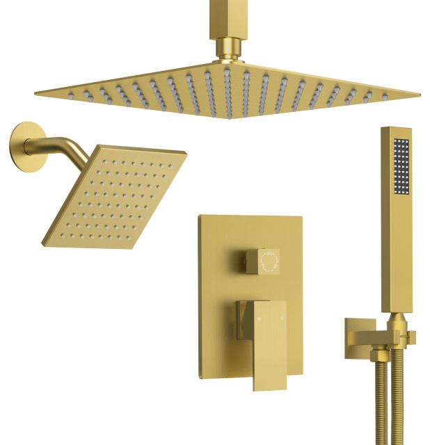 Dual Heads Multi Function Shower System with Pressure Balancing Rough ...