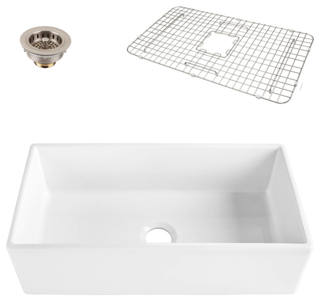 Thompson Traders KSA-495FC Fireclay 36" Farmhouse Single Basin ...