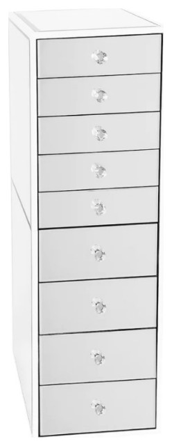 Slaystation Premium Mirrored 9 Drawers Vanity Storage Unit ...