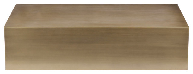 42" Brushed Gold Nova Rectangular Coffee Table - Contemporary - Coffee ...