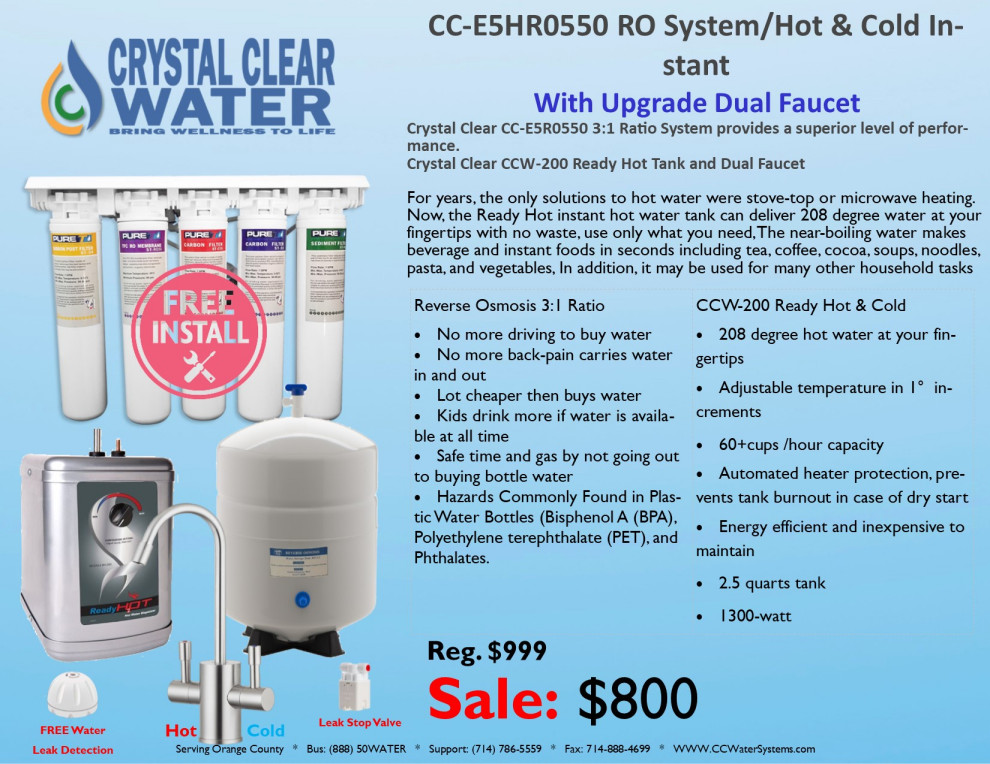 Under Sink Water Filtering Systems with Self Changing Filters Hot/Cold ...