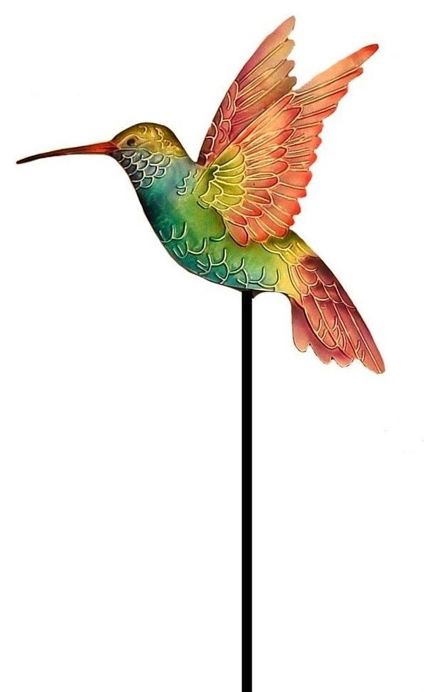 Garden Stake, Rainbow Hummingbird - Tropical - Garden Statues And Yard ...