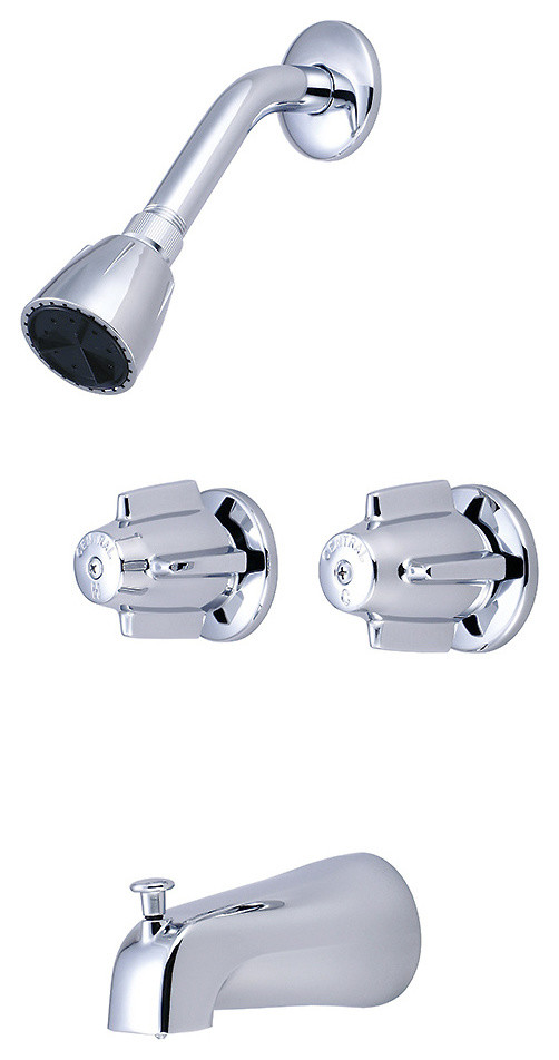 Central Brass Two Handle Tub & Shower Set - Contemporary - Tub And ...
