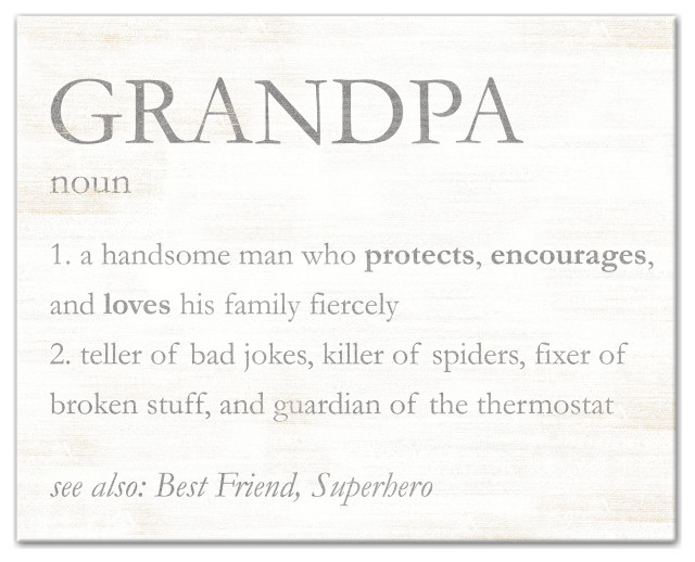 Grandpa Definition Recolor 20"x16" Canvas Wall Art, 16x20 ...