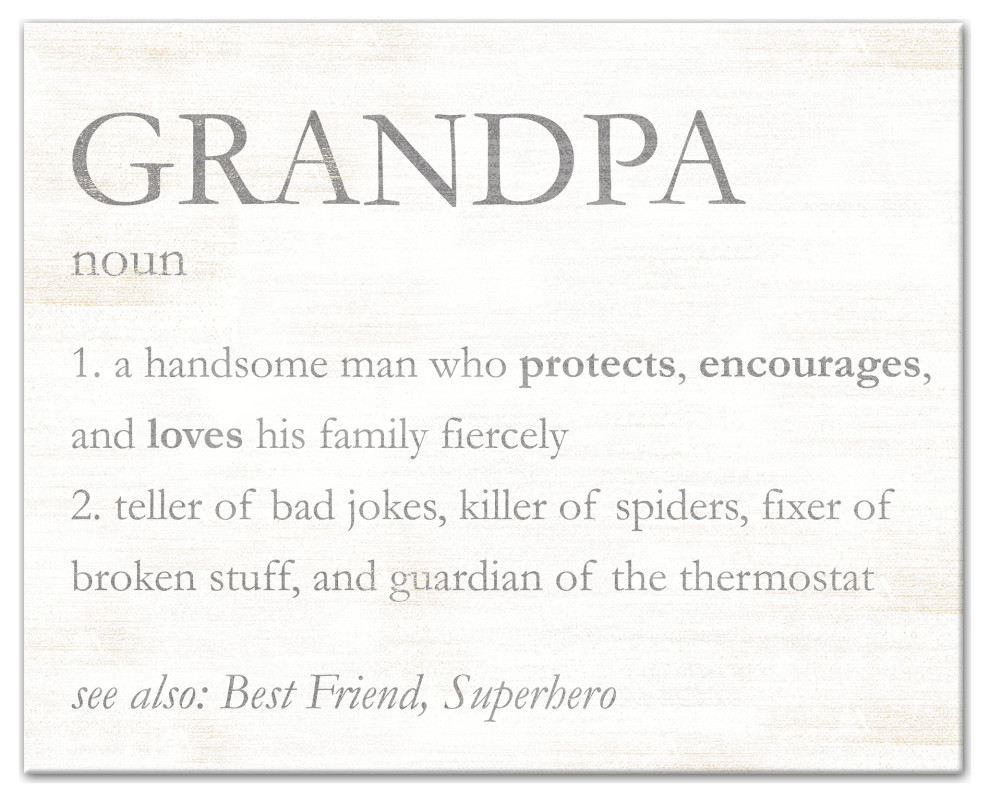 Grandpa Definition Recolor 20"x16" Canvas Wall Art, 16x20 ...