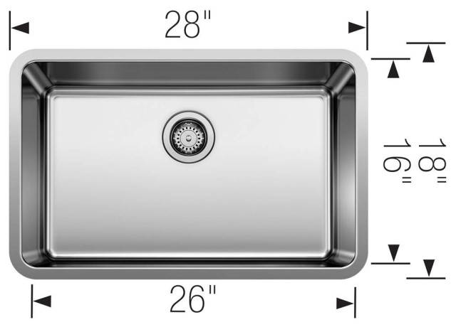 Blanco Formera 33" Undermount Single Basin Stainless Steel Kitchen Sink ...