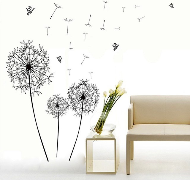 Walplus Huge Black Dandelion Wall Sticker - Contemporary - Wall Decals ...