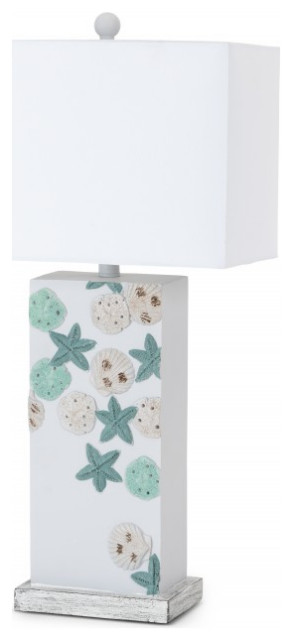 Set of 2 Blue and White Starfish Table Lamps - Beach Style - Lamp Sets ...