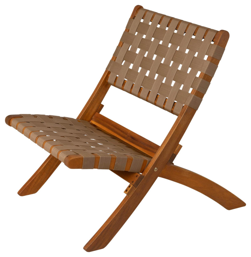 Balkene Home 64098 Sava 24"W Wood Framed Acacia Lounge Chair - Outdoor ...