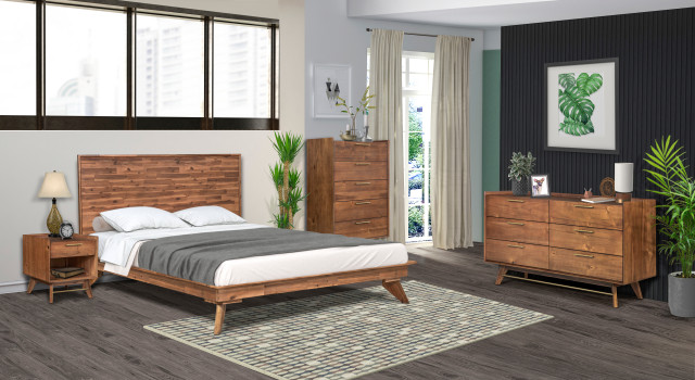 Portland Wood Platform Bed, Queen - Transitional - Platform Beds - by ...