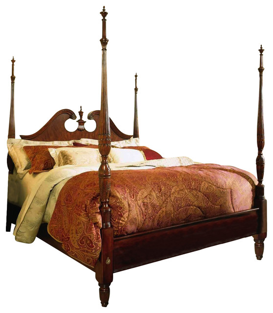 American Drew Cherry Grove King Pediment Poster Bed - Traditional ...
