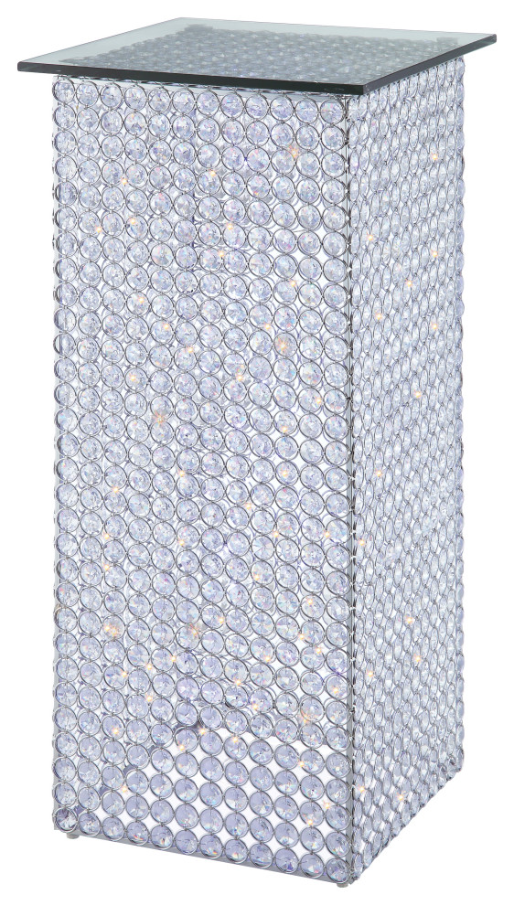 30" Undine Crystal Pedestal Table - Contemporary - Side Tables And End ...