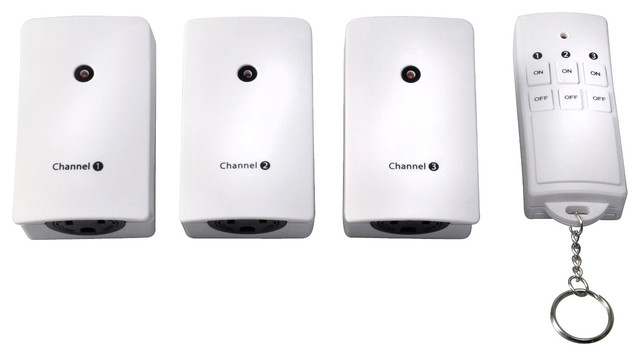 Woods White 3-Outlet Indoor Plug-In Wireless Remote Control 3 Pack ...