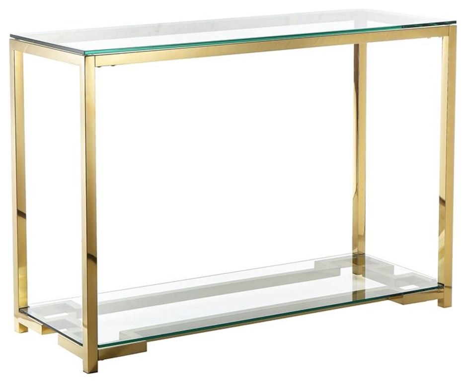 American Home Classic Nina Modern Metal Console Table in High Polish ...