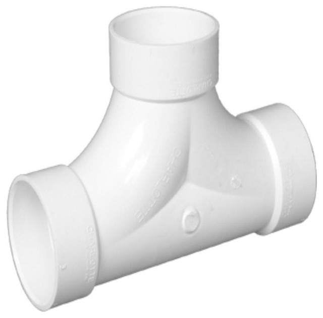 Charlotte Pipe PVC-00448-0800HA PVC DWV Schedule 40 2-Way Cleanout Tee ...