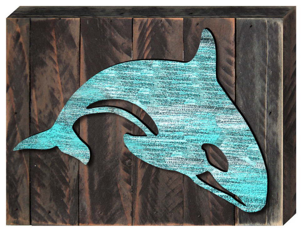 Orca Whale Block - Beach Style - Outdoor Wall Art - by G. DeBrekht | Houzz