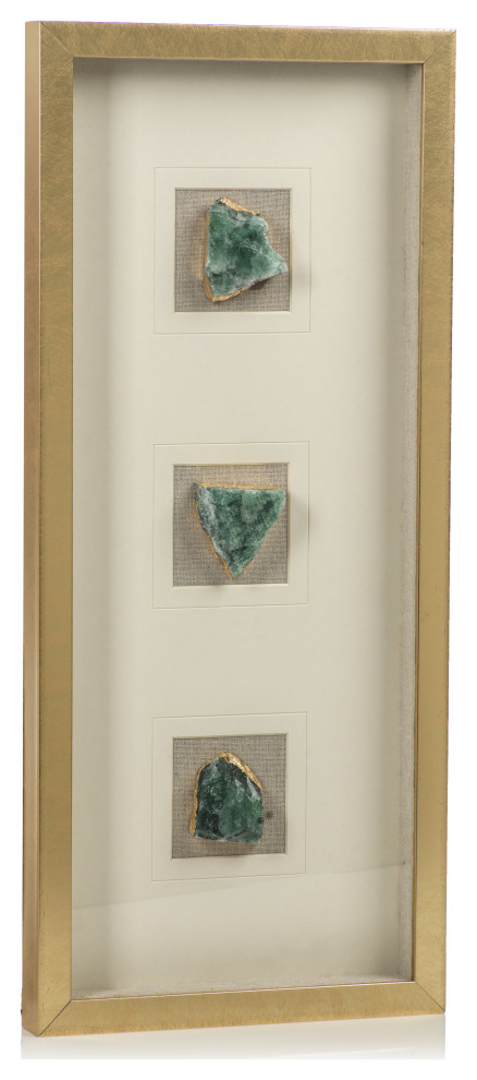 Gold Framed Emerald Crystal Wall Decor - Contemporary - Wall Accents ...
