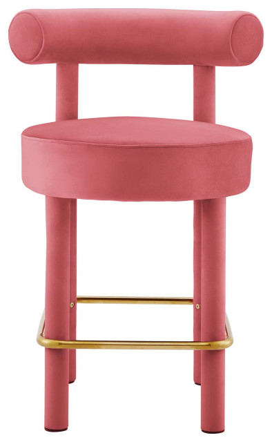 MODWAY Toulouse Performance Velvet Counter Stool - Contemporary - Bar ...