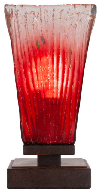 Luna 1-Light Table Lamp, Dark Granite/Square Raspberry Crystal ...