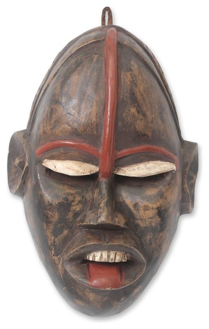 African Ghost Ghanaian Wood Mask, Ghana - Southwestern - Wall ...