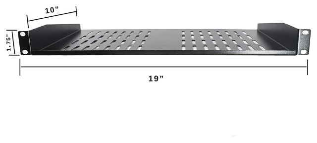 Set of 2 Rolled Steel Cantilever Rack Shelf Universal Vented 1U Tray ...